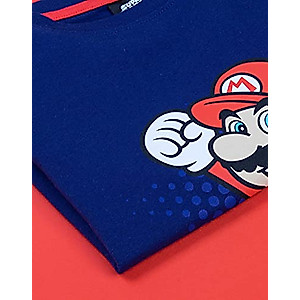 Super Mario Nintendo T Shirt Boys Kids Blue Short Sleeve Gamer Top 9-10 Years