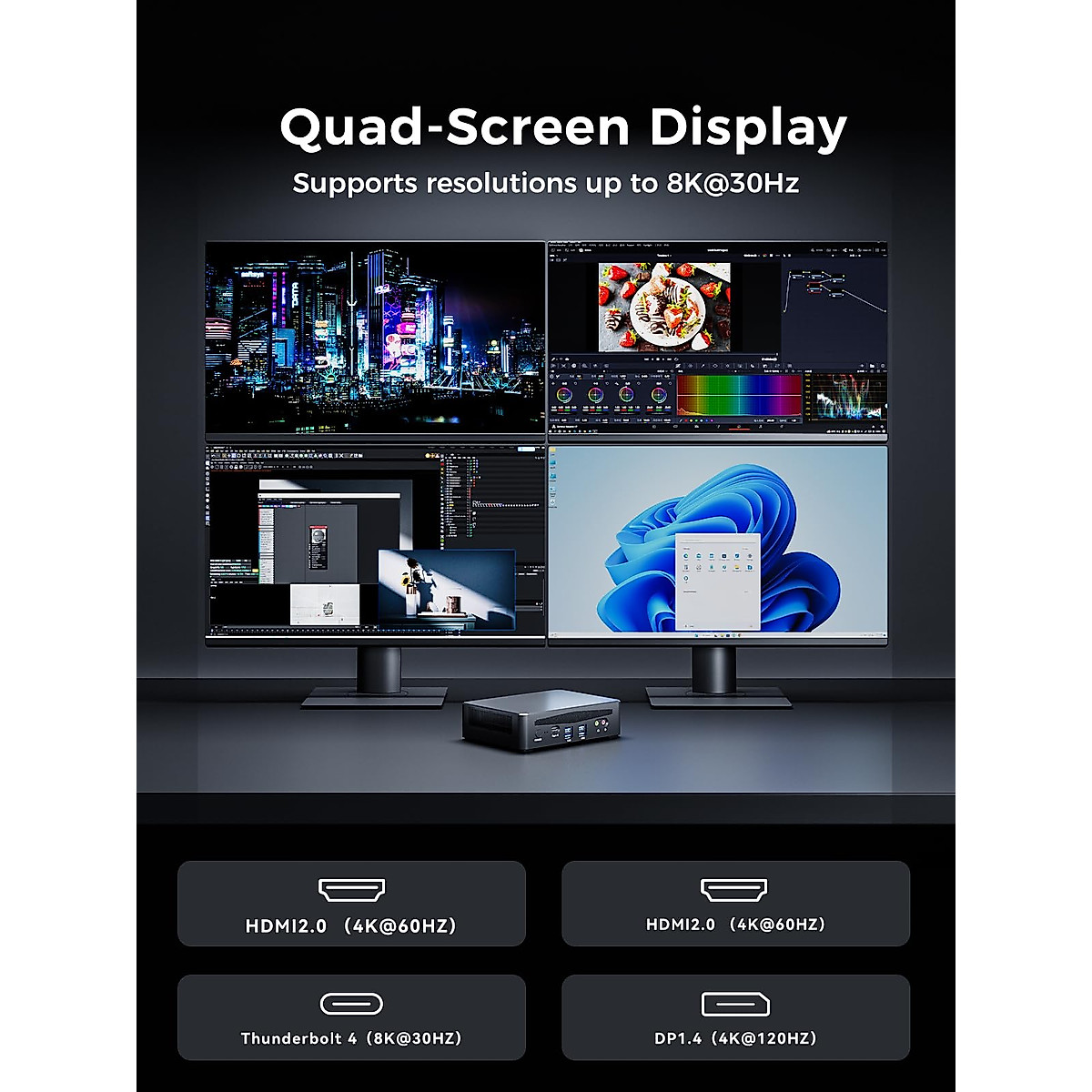 TOPGRO K2 Mini Gaming PC 12th Gen Core i9-12900H, Mini Computers(14C/20T, Up to 5.0GHz)32GB DDR4/1TB PCIe4.0 SSD, Small Mini PC Windows 11 Pro, 8K UHD/2.5G LAN/Thunderbolt 4/WiFi 6E/BT5.3, Home&Office