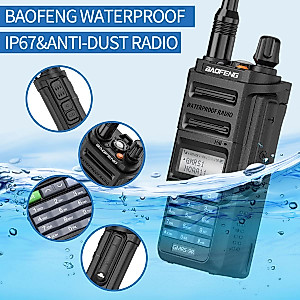 Baofeng GMRS-9R GMRS Radio Waterproof IP67 Two Way Radios Rechargeable Walkie Talkies Long Range NOAA Weather Alerts Scan With extra Battery,Programming Cable,Tactical Antenna,Speaker Mic,Tactical Bag