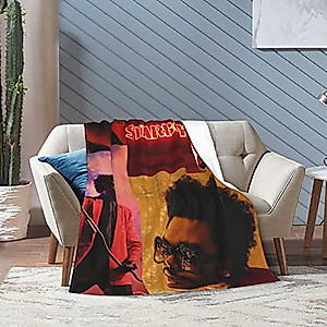 The Singer Weeknd Merchandise Blanket Ultra-Soft Blanket Collage Singer Blanket Flannel Blanket Portable Throw Blanket for Living Room Couch Sofa Rapper Fans Gift 50x40 Inches