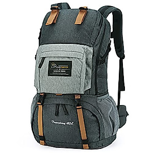 MOUNTAINTOP 40L Hiking Backpack for Women & Men Outdoor Travel Camping Day Pack with Rain Cover, 21.7 x 13 x 7.9 in, Dark Grey