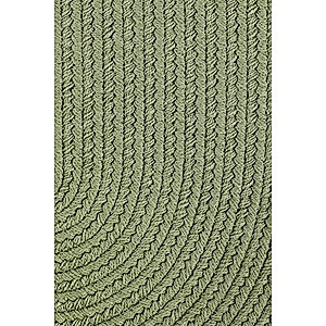 Super Area Rugs Maui Solid Braided Rug Indoor / Outdoor Washable Reversible Carpet, Olive Green, 2' X 3' Oval