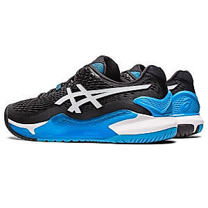 ASICS Men's Gel-Resolution 9 Tennis Shoes, 8, Black/White