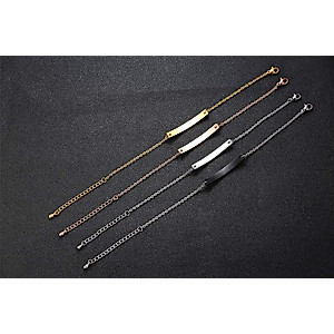 VNOX Set for 5 Customize Friendship Jewelry Stainless Steel Delicate Skinny Bar Adjustable Bridesmaid Bracelet