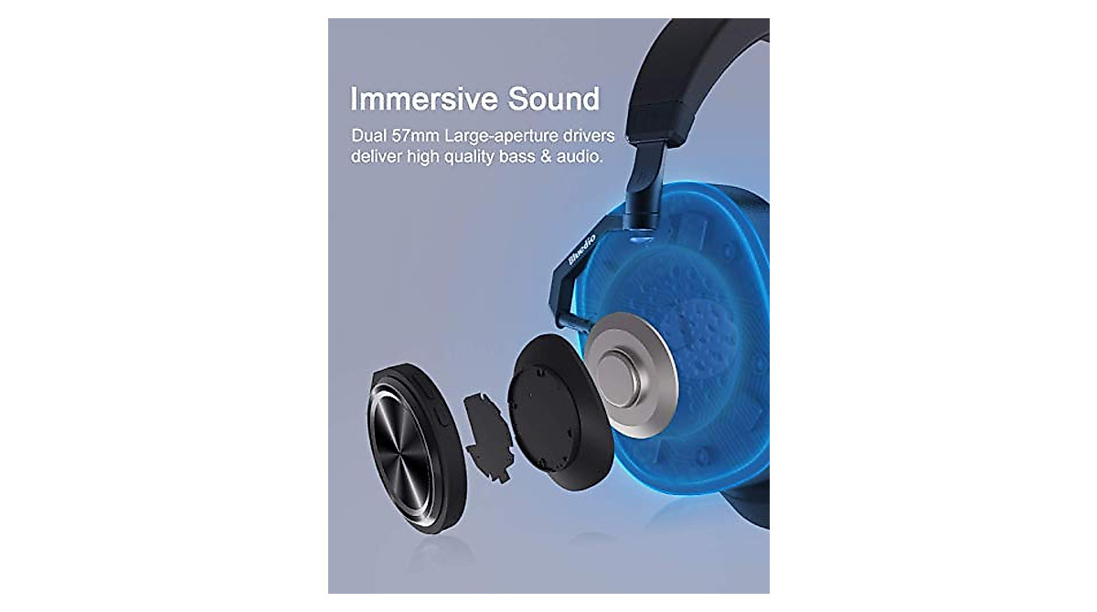 Bluedio T7 Plus Headphones: Custom ANC, 30H Playtime, SD Slot