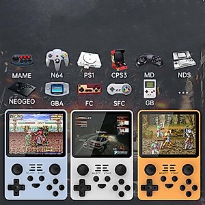 ZOSTER Powkiddy RGB20S Handheld Game Console Portable Retro Built in 10,000 Games 16G+32G 3.5 Inches IPS Screen Open Source System Arcade Game Console Toy Gift for Kids Adults