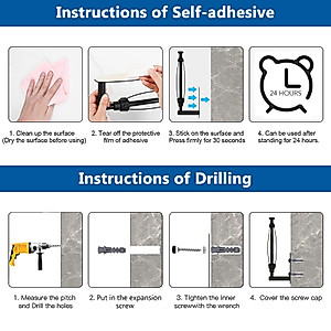 Single Hand Operable Paper Towel Holder Under Cabinet with Damping Effect, Self Adhesive Paper Towel Roll Holder Wall Mount for Kitchen Bathroom, SUS304 Stainless Steel, Black