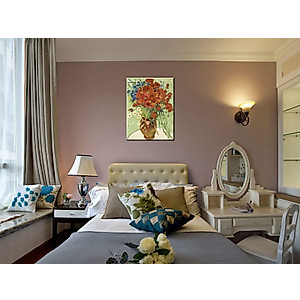 msspart Red Poppies and Daisies by Vincent Van Gogh, Floral Oil Paintings Reproduction Flowers Pictures Artwork, Canvas Wall Art Print for Home Decoration - 12"x16"