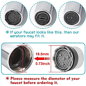 Faucet Aerators with Faucet Cache Aerator Removal Tool, 4PCS 18.5 mm Water Saving Flow Restrictor Set Replacement Part for Bathroom or Kitchen faucet aerator replacement,sink aerator replacement