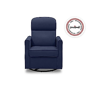 Delta Children Clair Slim Nursery Glider Swivel Rocker Chair, Navy