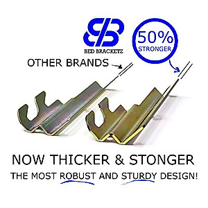 Ronin Factory Hook On Bed Frame Brackets Adapter for Headboard Extra Heavy Duty, Set of 2 Brackets with Hardware, 711 Bracket, Bolt-On to Hook-On Conversion
