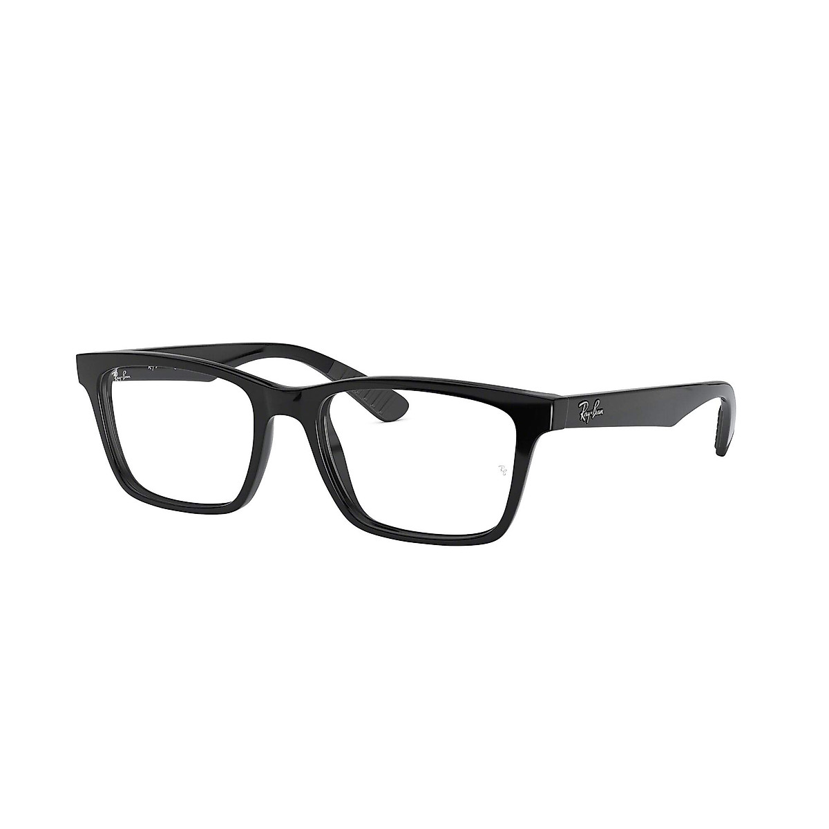 Ray-Ban RX7025 Square Prescription Eyeglass Frames, Black/Demo Lens, 53 mm
