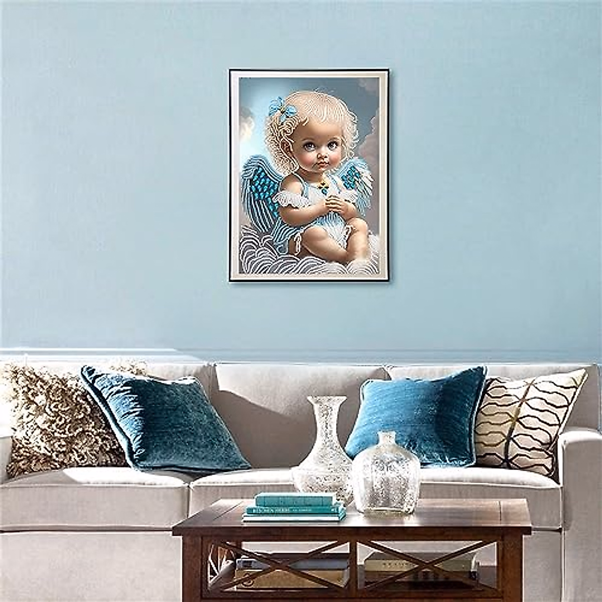 5D Diamond Painting Kits Angel Girl DIY Partial Special Shape Drill Diamond Art Painting for Adults with Accessories for Home Wall Decor 30x40cm