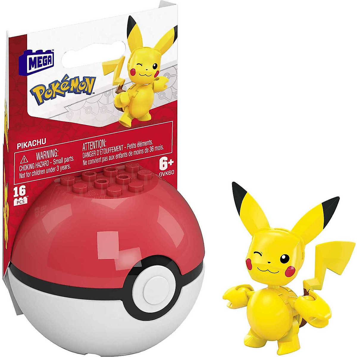 Mega Construx Pokemon Pikachu Construction Set, Building Toys for Kids [Amazon Exclusive] 16 Pieces