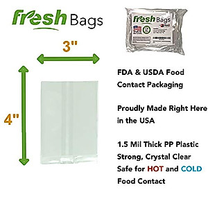 100 Clear Treat & Favor Bags | Ties Included | Great For Cake Pops, Candy, Gifts, Wedding or Party Favors | Food Safe Plastic | Stronger Than Cellophane | 1.5 Mils Thickness | 3" x 4"