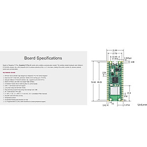waveshare Pre-Soldered Raspberry Pi Pico W Microcontroller Board Basic Kit,Built-in WiFi,Supports 2.4/5 GHZ Wi-Fi 4,Based On RP2040 Dual-Core Processor