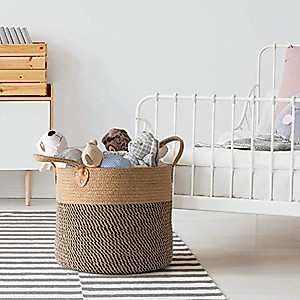 CHICVITA Large Jute Basket Woven Storage Basket with Handles (Set of 2)