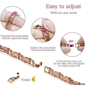 Wipalor Compatible with Apple Watch Band 38mm 40mm 41mm, Lightweight for Women, Easy Adjustable Bracelet, Shiny Diamond on Butterfly, Jewelry Metal Strap for iWatch Series 8 7 6 5 4 3 2 1 SE(Rose Gold)