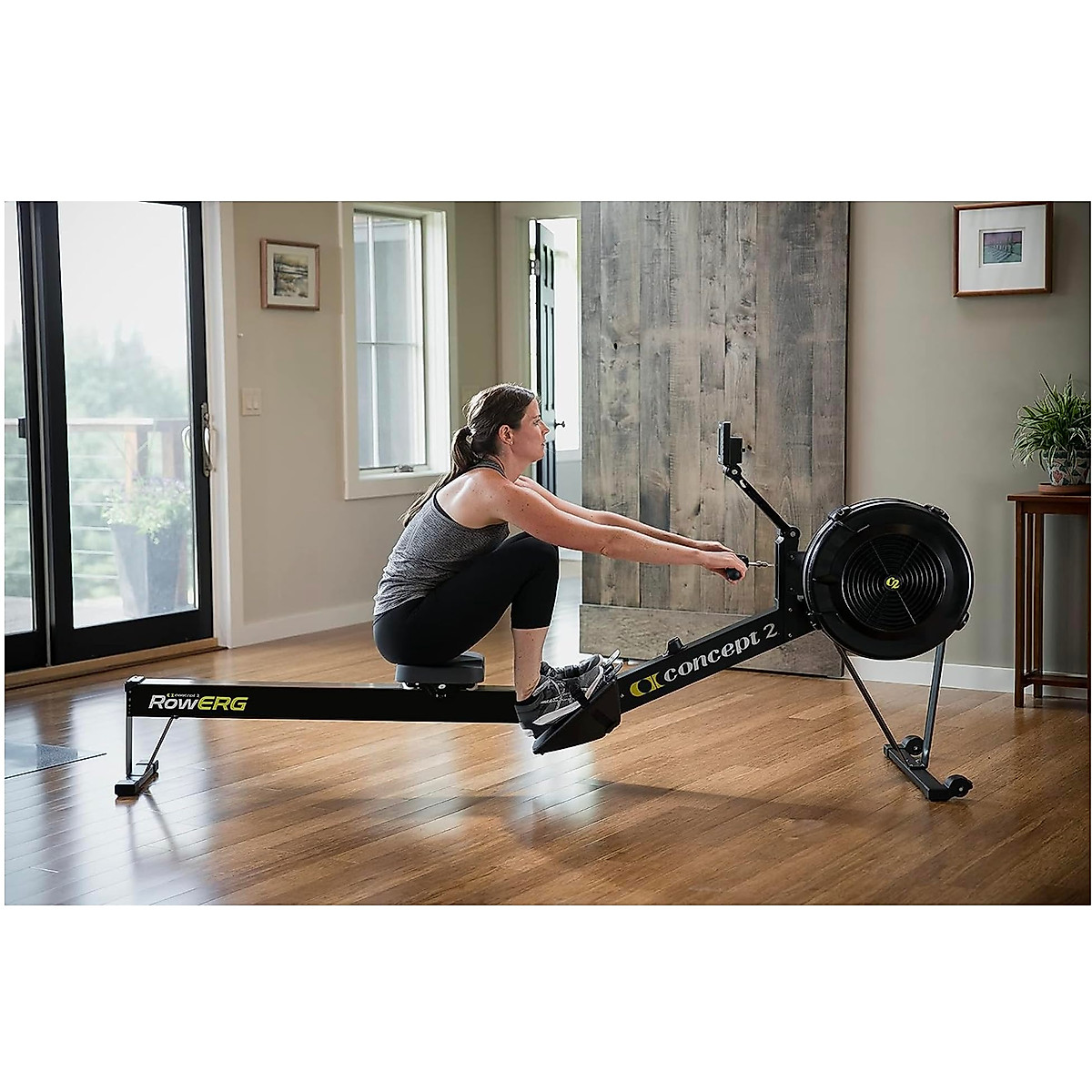 Concept2 RowErg Model D Indoor Rowing Machine Gray Color with PM5 Monitor, Device Holder, Adjustable Air Resistance, Easy Storage