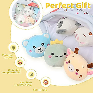 AIXINI a Bag of Animal Snack Pillow Plush Pudding Cat Panda Removable Stuffed Animal Sets Creative for Kids