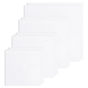 Embroidery Fabric, 10 Pcs White Squares Embroidery Cloth 4 Sizes Pre-Cut Natural Cotton Cross Stitch Fabric for Embroidery Garment Craft, Handmade Needlework, DIY Handicrafts (5.9 to 11.8 Inch)