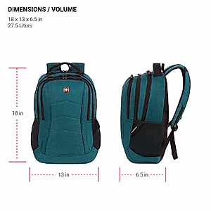 SwissGear 5668 Laptop Backpack, Green Heather, 18.25 Inches