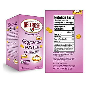 Red Rose Sweet Temptations Bundle! 6 Flavor Sugar Cookie, Banana Foster, Caramel Apple Pie, Blueberry Muffin, Lemon Cake & Strawberry Cheesecake! 0 Calories, Gluten Free and Caffeine Free Herbal Tea!