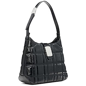 Calvin Klein Frankie Shoulder Bag, Black Quilted Grid