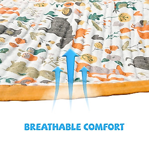 Toddler Blankets- Forest Animals Breathable Muslin Baby Blanket Ultra-Soft Baby Muslin Quilt 6 Layers Lightweight Newborn Nursery Crib Stroller Daycare Blanket for Summer