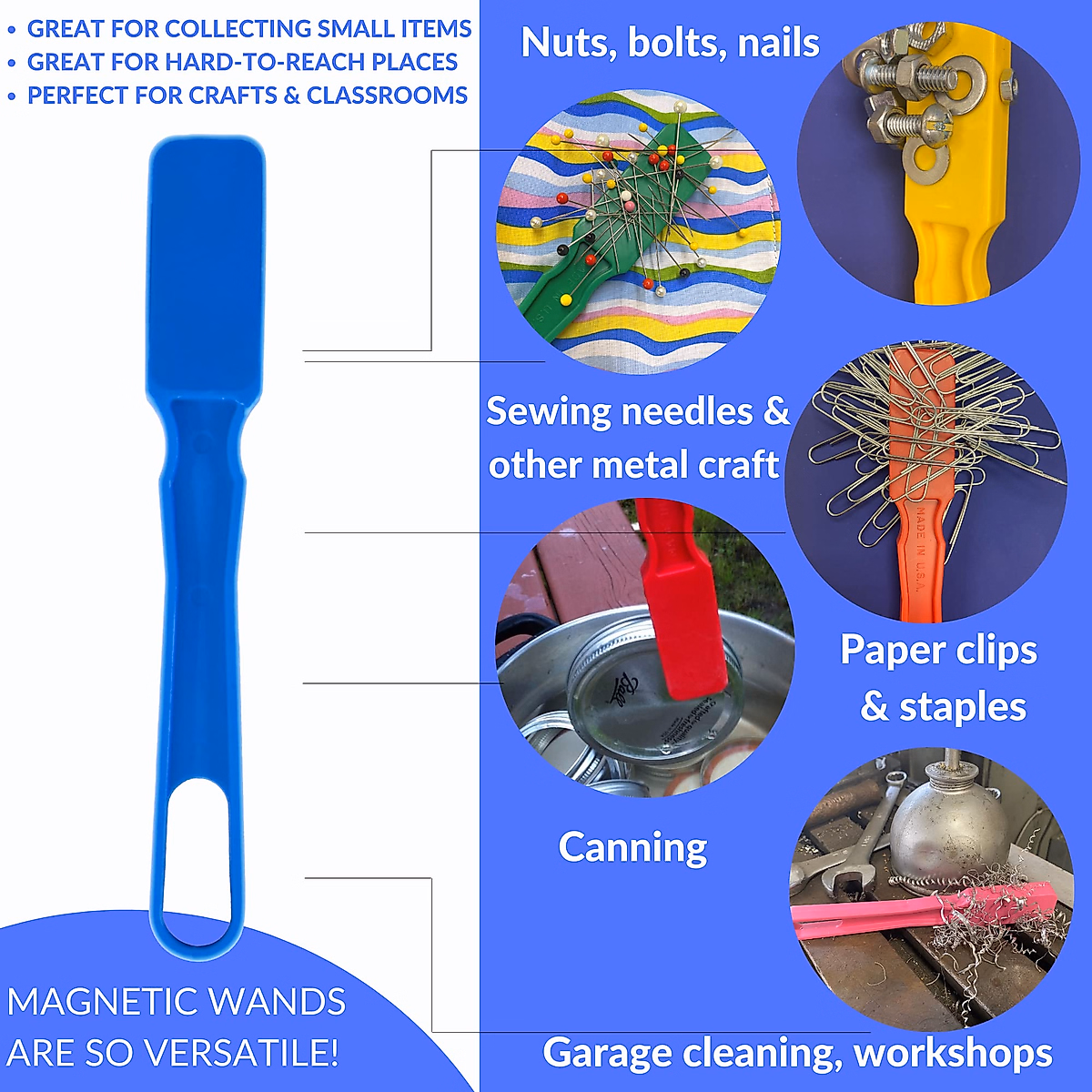 MR CHIPS Made in USA Magnetic Wand with 100 Bingo Plus Extra Blue Chips