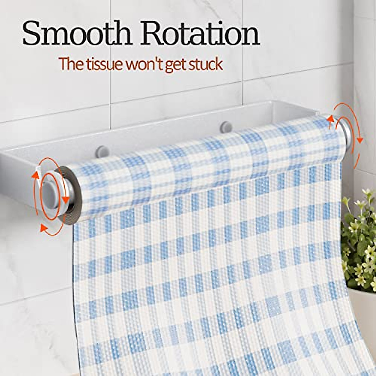 Lazysheep Paper Towel Holder Under Cabinet for Kitchen，Self Adhesive or Screw Mounting Paper Towel Holder，Wall Mount Paper Towel Holder Paper Roll Holder No Drilling Suitable for Kitchen Bathroom