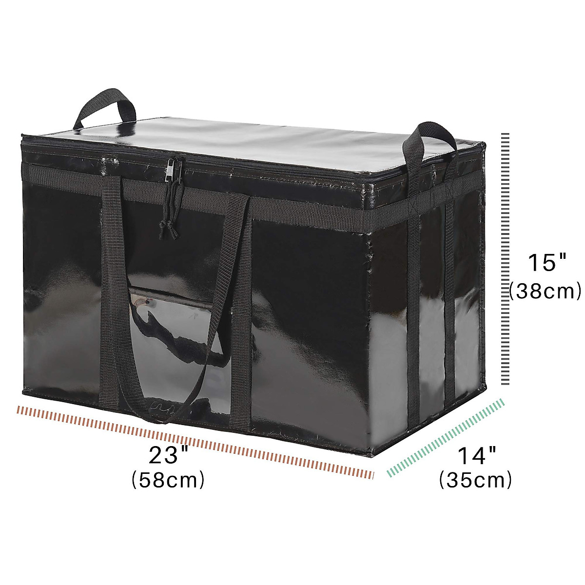 NZ Home Food Delivery Bags, Insulated Reusable Grocery Bags | Ideal for Uber Eats, Instacart, Doordash, Grubhub, Postmates, Restaurant, Catering, Grocery Transport | Dual Zipper