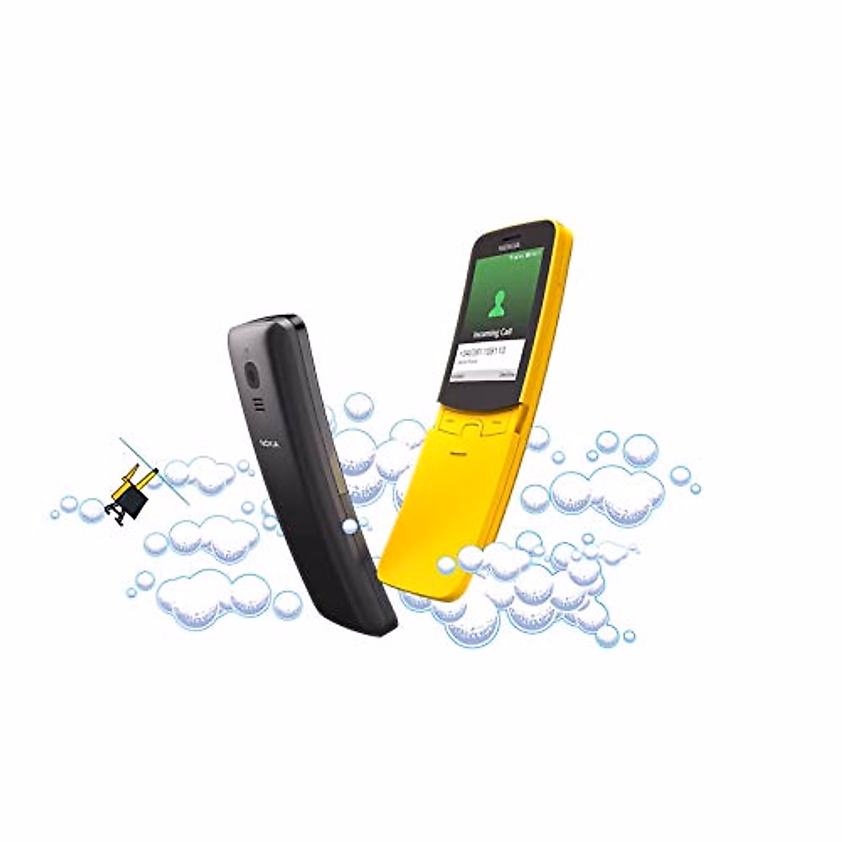 Nokia 8110 4G (2018) Singe-SIM TA-1071 SS 4GB (GSM Only, No CDMA) Factory Unlocked 4G Smartphone (Yellow) - International Version