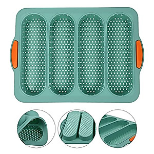 UPKOCH Bake s 2 Pack Silicone Bread Baking Mold Nonstick Baking Pan Baking Tool Kitchen Gadget, Green Silicone Mold French Bread Baking Pan