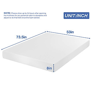 Pazidom Full Size Mattress, 8 Inch Gel Memory Foam Mattress for Cool Sleep & Relieving Pressure, CertiPUR-US Certified Medium Firm Mattresses, Bed-in-a-Box, Full
