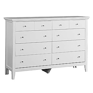 Glory Furniture Hammond 8 Drawer Dresser in White