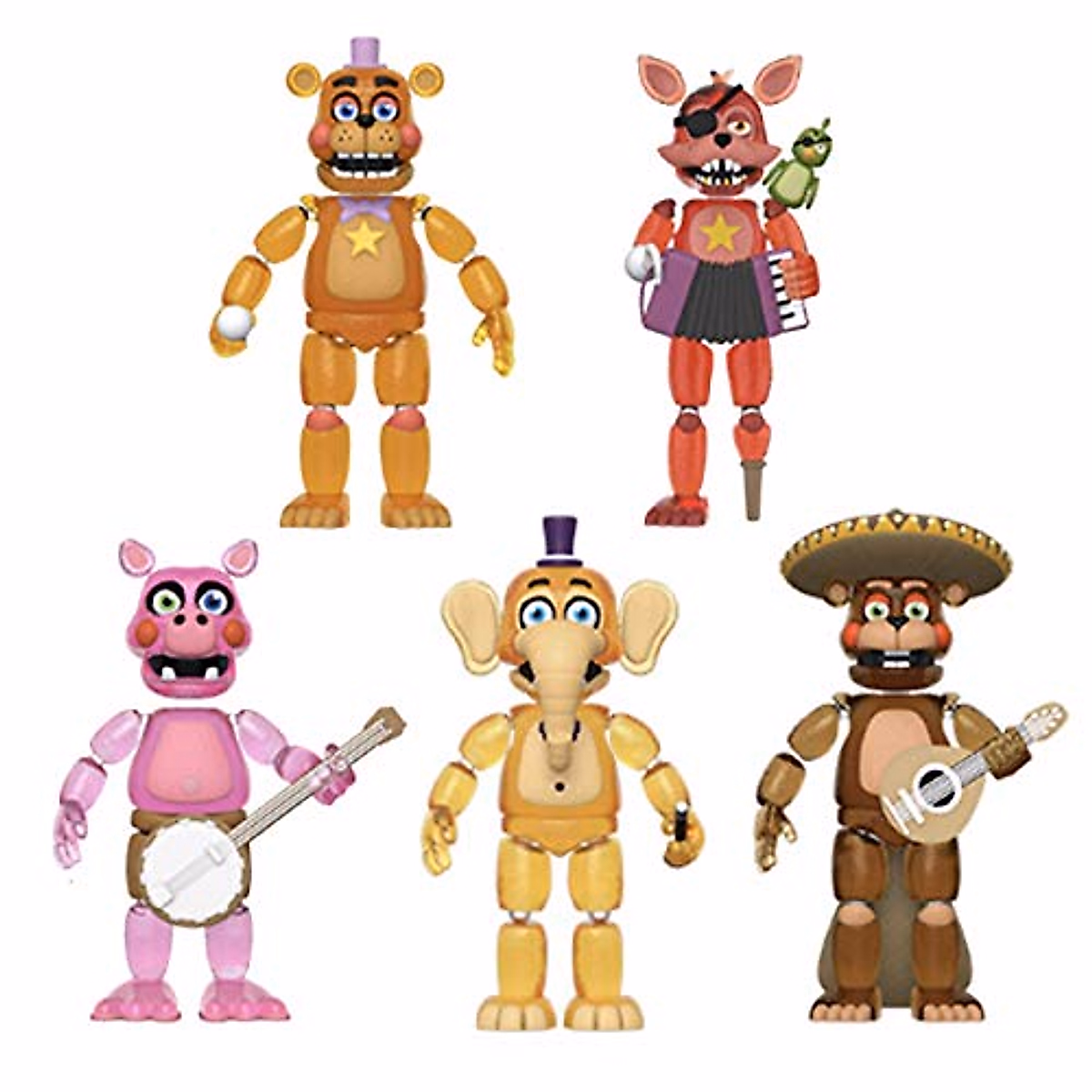 Funko Five Nights at Freddys Pizza Simulator Glow-in-The-Dark Articulated Action Figures (Set of 5)