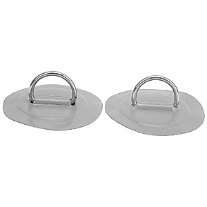 SUNGOOYUE Kayak Pad Patch, 2Pcs Inflatable Boat Kayak Pad Patch with D‑Ring PVC Marine Stainless Steel Fixed Buckle(Grey)