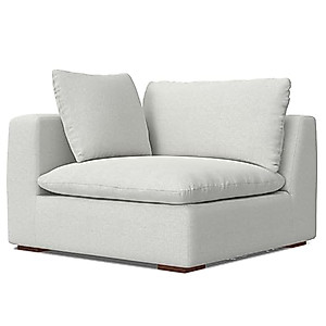 SIMPLIHOME Jasmine 3-Seater Modular Sofa in Velvety Chenille Polyester-Blend Performance Fabric, Cloud Grey, 125-inches Wide, Handcrafted Contemporary-Style Couch for Living Room