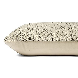 Loloi PAR0009 Throw-Pillows, 18'' x 18'' Cover w/Poly, Charcoal/Ivory