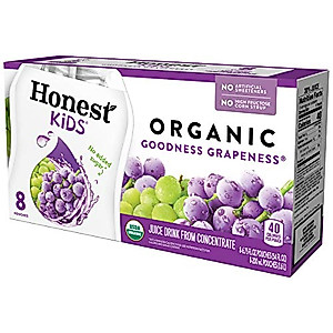 Honest Kids Goodness Grapeness, Grape Organic Fruit Juice Drink, 6.75 fl oz (32 Pack)