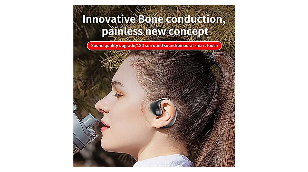 Wireless Bone-Conduction Headset with 24H Battery & HiFi Sound