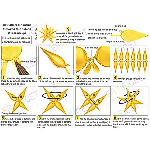 50pcs Pink Star Balloons Mylar, Pink Spike Explosion Star Foil Balloons Metallic, Pink Starburst Cone Point Star Balloons for Bachelorette, Baby Shower, Valentines Day, Birthaday, Wedding Decorations