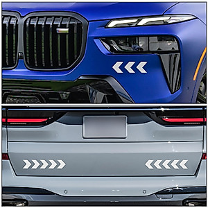 NTNEV 10PCS Arrow Reflective Stickers, Waterproof Vehicle Safety Warning Stripe Adhesive Decals, Bumper Body Helmets Stickers, Universal for Car, Truck, Motorcycle, Bicycle (White)