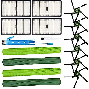 Theresa Hay Replacement Parts Fit for iRobot Roomba s9 (9150) s9+ s9 Plus (9550) s Series Wi-Fi Connected Robot Vacuum Kits (2 Rubber Brushes, 4 Filters, 6 Side Brushes)