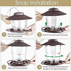 Samhe Bird Feeders for Outside, Squirrel Proof Waterproof 2.2 Lbs Capacity Easy to Fill, Retractable Wild Bird Feeders for Outdoors Hanging, Yard Garden Decoration