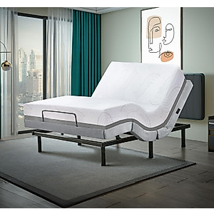 Irvine Home Collection California King Adjustable Base with 10 Inch Gel Memory Foam Mattress Combo, Massage, Underbed Light, Wireless Remote