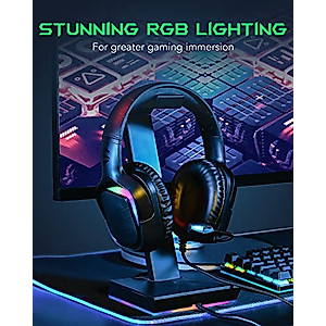 Black Shark Gaming Headset for PC, PS4, PS5, Xbox, Switch, All-in-1 Gaming Headphones with Ultra-Clear Bendable Mic, 50mm Dynamic Drivers, Noise Isolation Ear Cushions, in-line Controls - Goblin X1