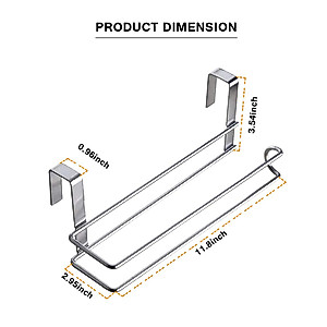 Paper Towel Hanger Holder Stainless Steel Kitchen Roll Paper Towel Holder Tissue Hanger Organizer Rack for Kitchen Under Cabinet Over Door (Paper Towel Holder)