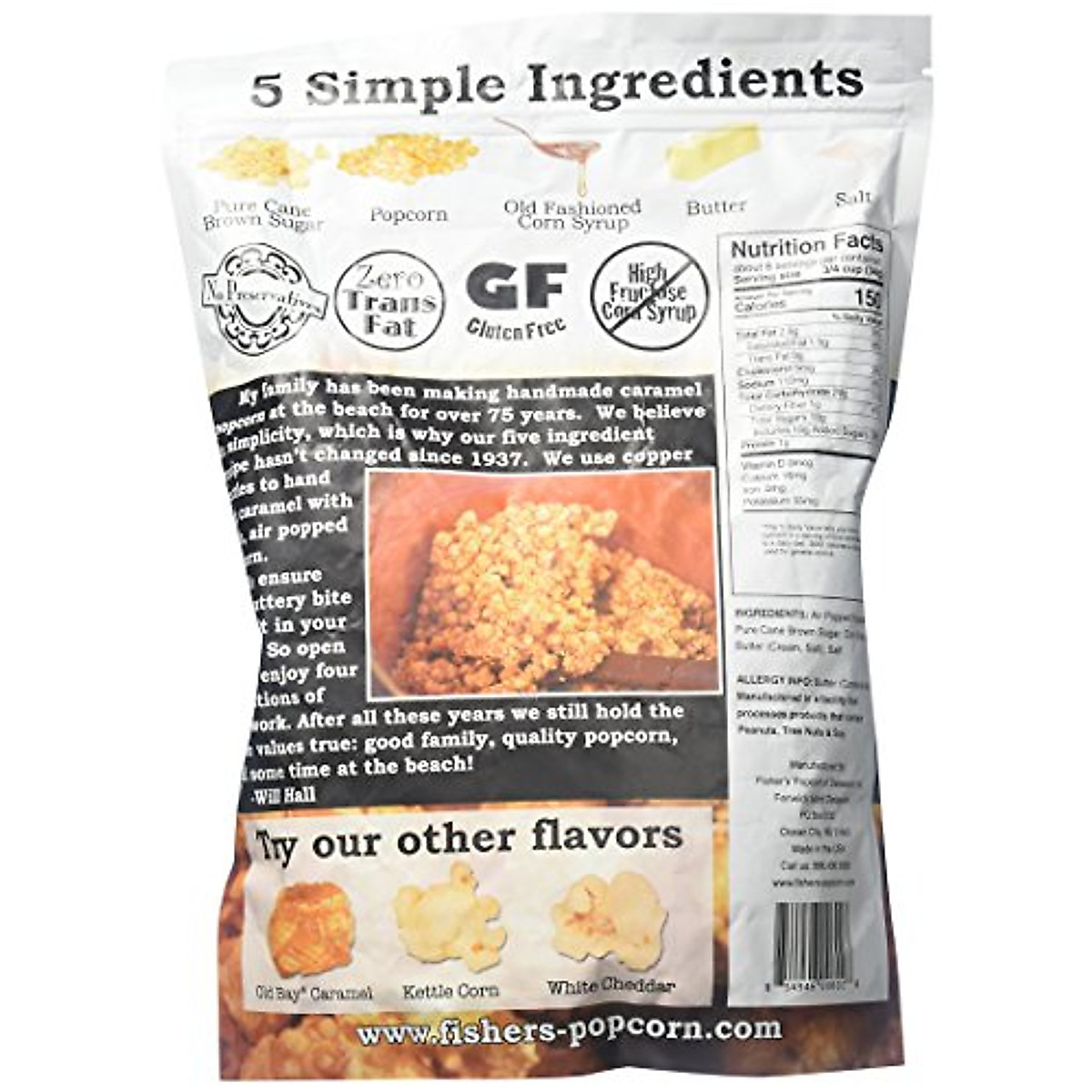 Fisher's Popcorn Caramel Bag, 10 oz.